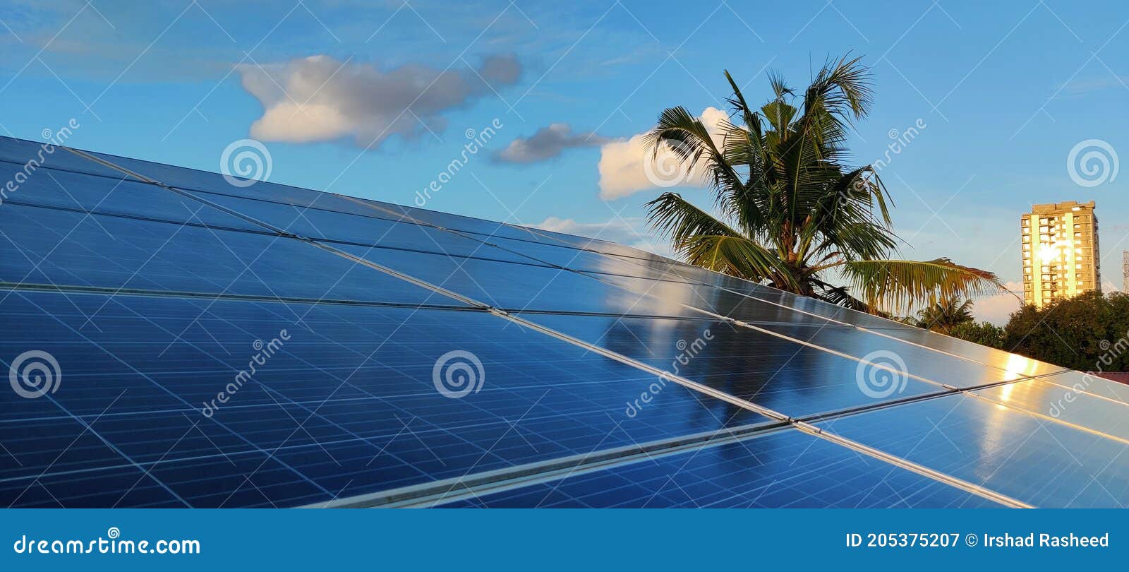 Multiple Solar panels roof stock image. Image of horizon - 205375207