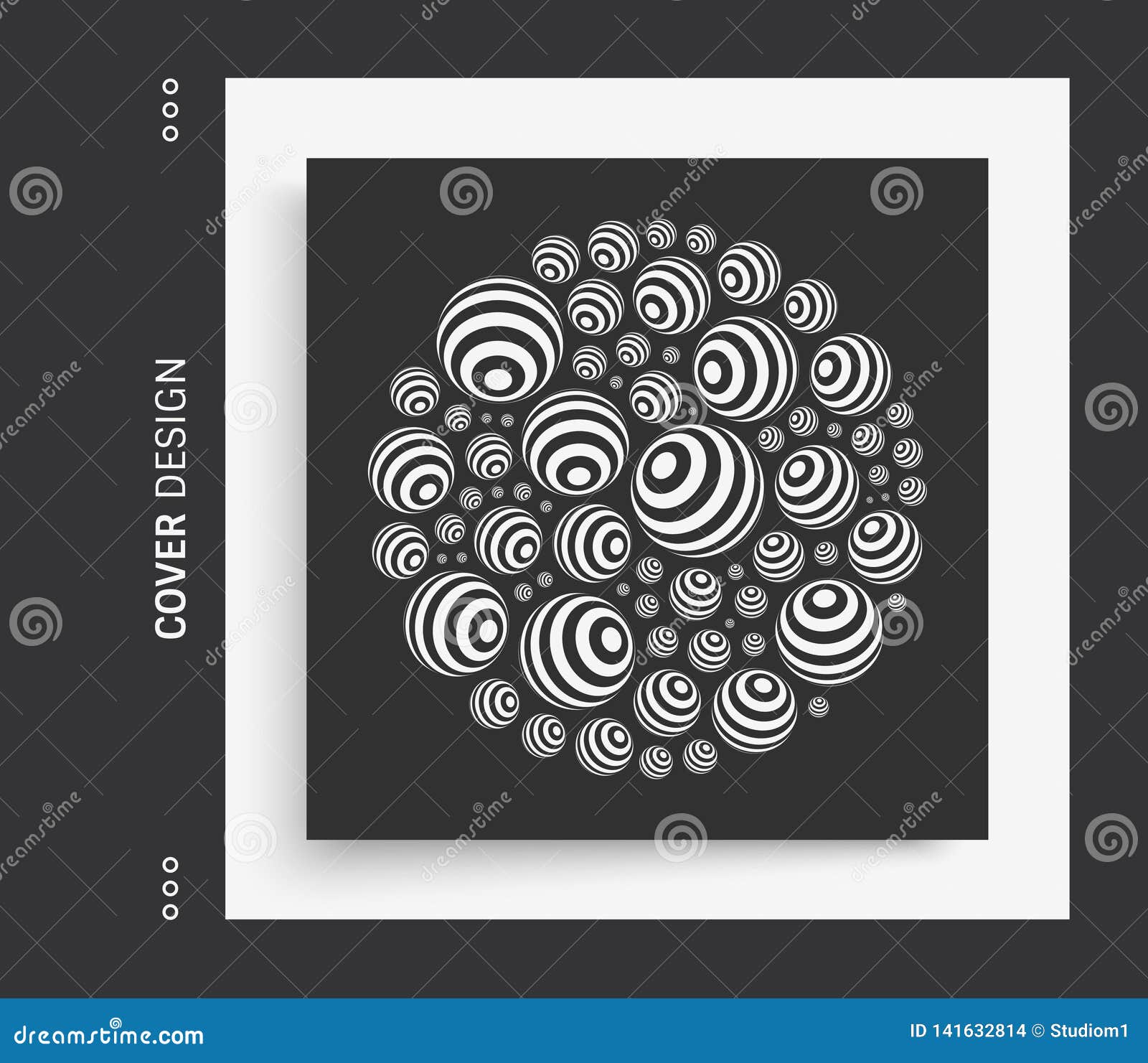 Multiple Spheres on a Larger Sphere. 3d Abstract Composition in ...