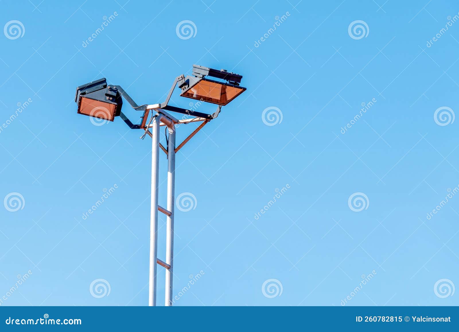 Multiple Spotlights with Blue Background Illuminating the Sports Field ...