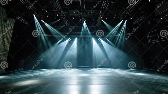 Multiple Spotlights Illuminate the Stage, Casting a Captivating Glow on ...