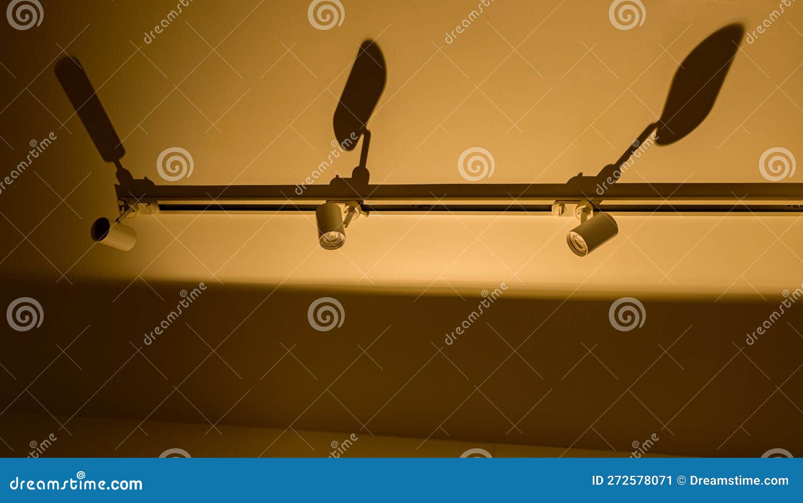 Spotlight Railing On Ceiling Wall. Stock Photography | CartoonDealer ...