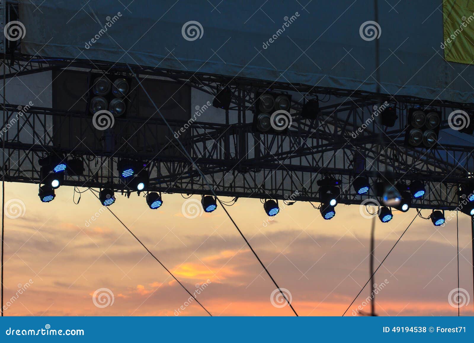 Multiple Spotlights on a Theatre Stage Lighting Rig Stock Photo - Image ...