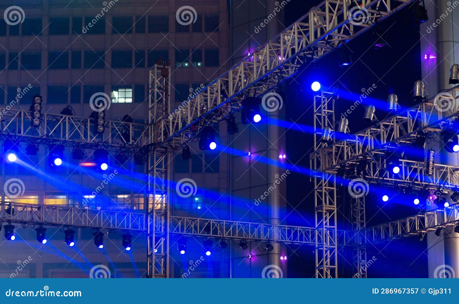 Multiple Spotlights on a Theatre Stage Lighting Rig Stock Image - Image ...