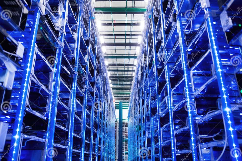Multiple Stacked Servers in a Datacenter Stock Photo - Image of ...
