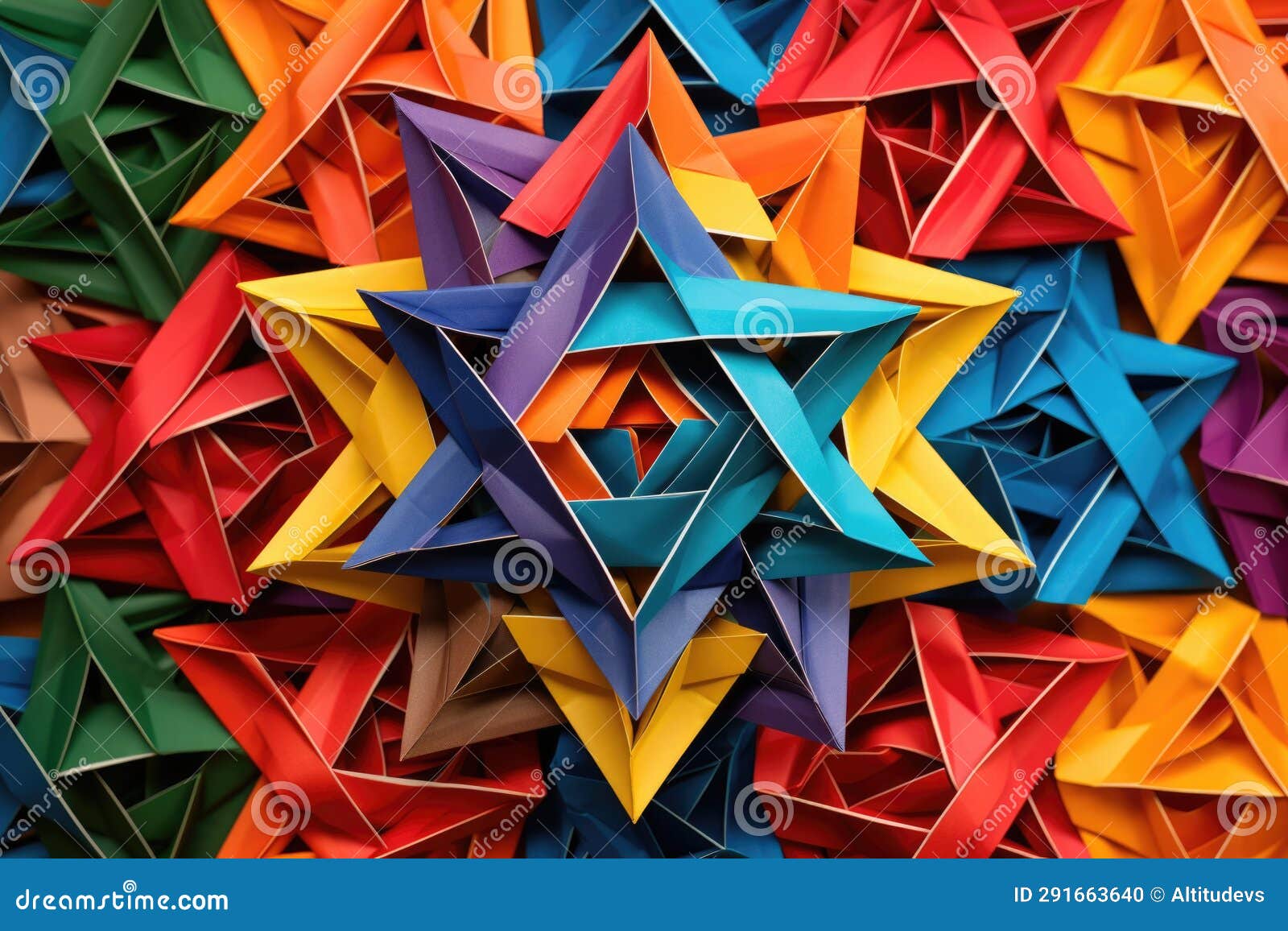 Multiple Star of David Patterns Cut Out from Colored Paper Stock ...