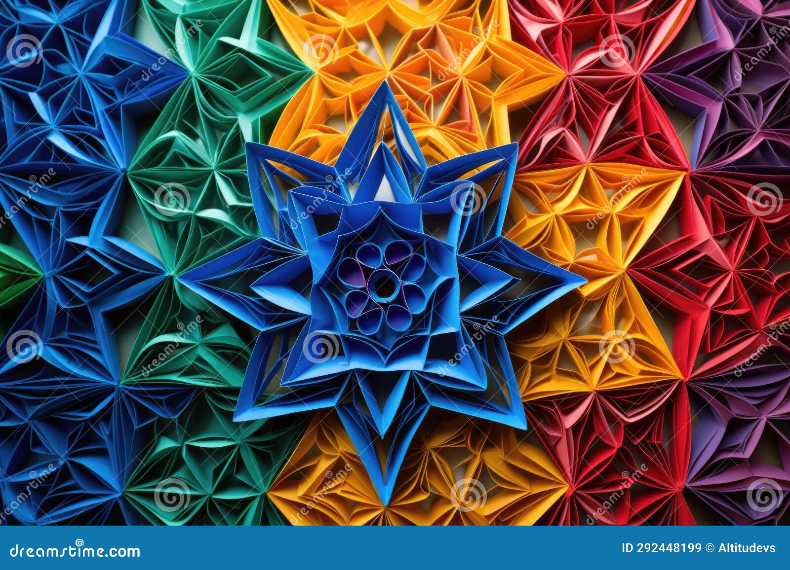 Multiple Star of David Patterns Cut Out from Colored Paper Stock Image ...