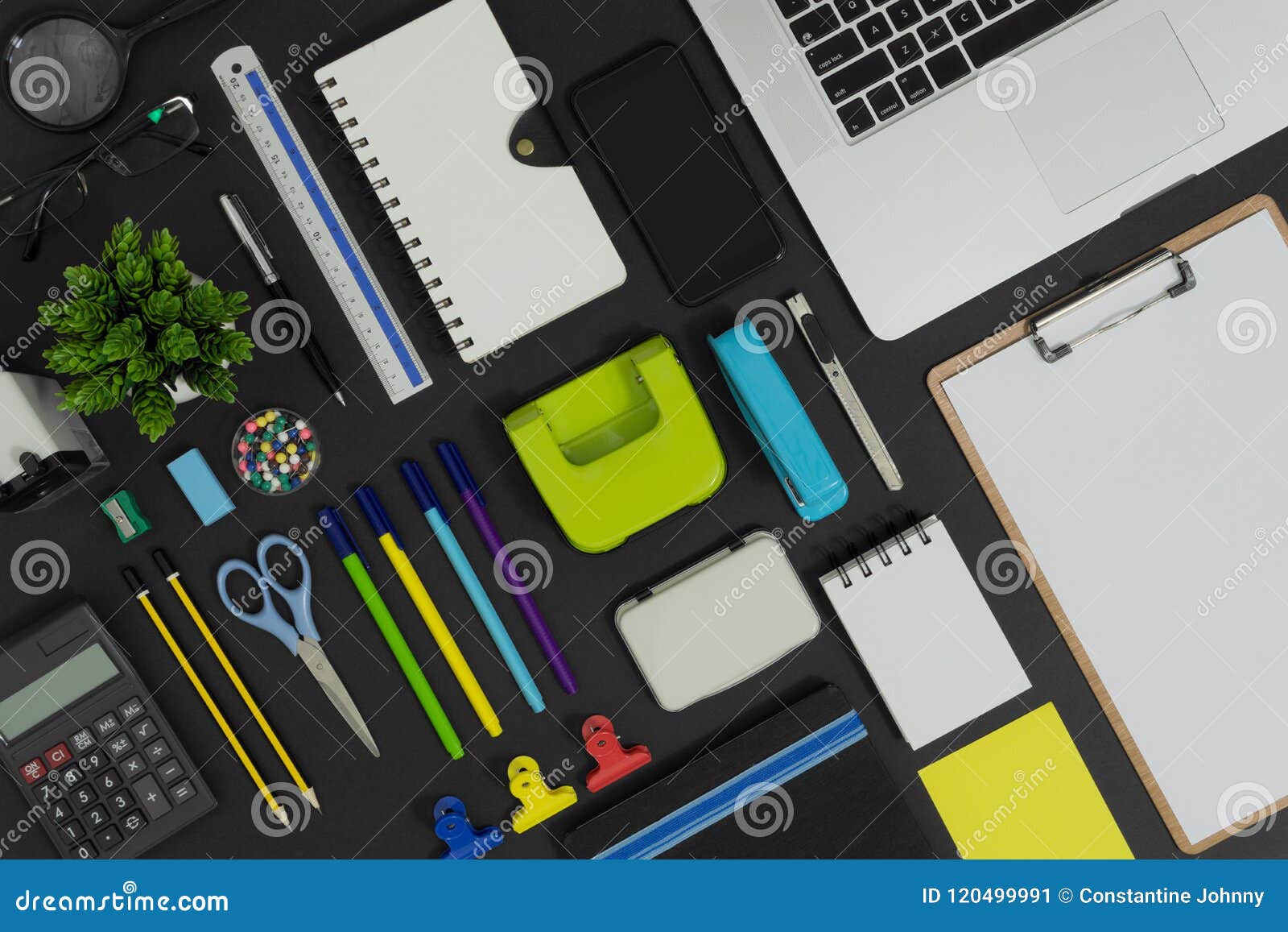 Office and School Stationery and Devices Supply. Stock Image - Image of ...