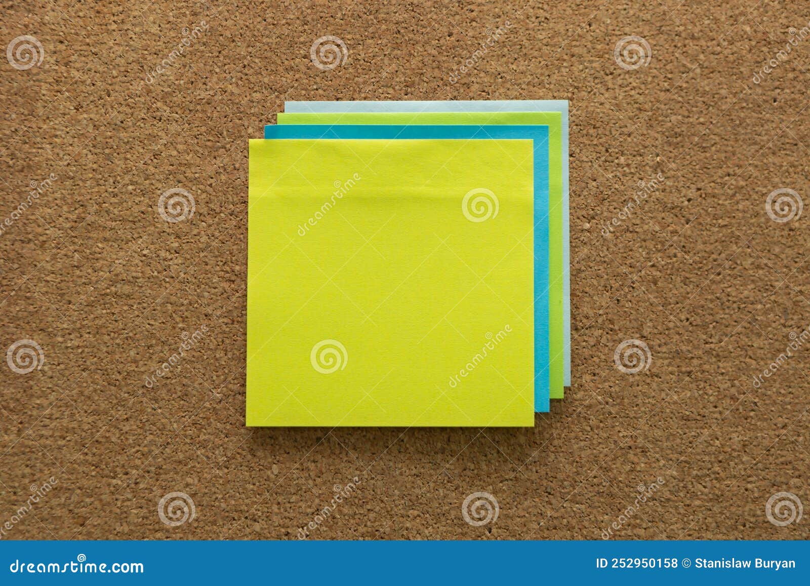 Multiple Sticky Note on Cork Board Concept Using Sticky Notes Stock ...