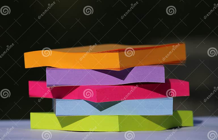 Multiple Sticky Notes Blocks Stacked in Interlocking Positions Stock ...