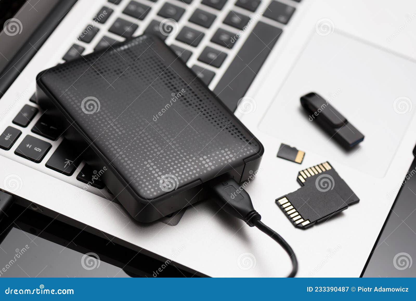 Multiple Storage Devices, Data Security Stock Image - Image of hard ...