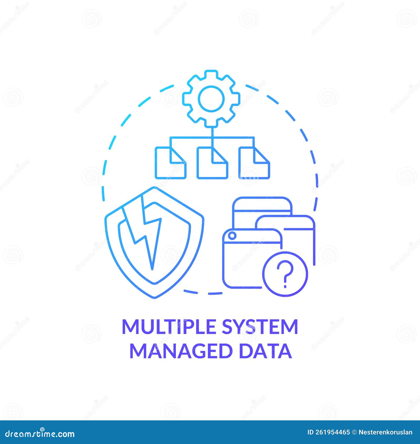 Multiple System Managed Data Blue Gradient Icon Stock Vector ...