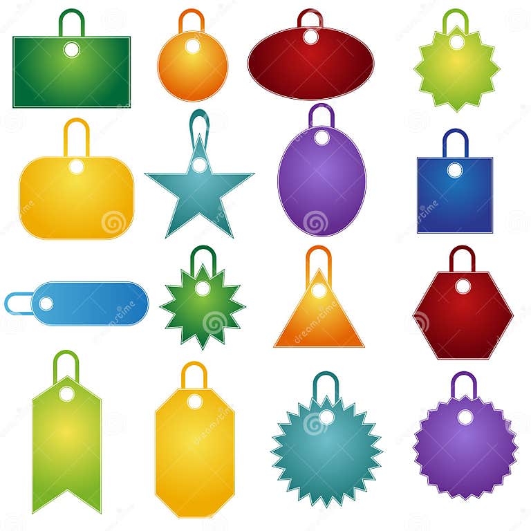 Multiple Tag Icons stock vector. Illustration of retail - 10136138