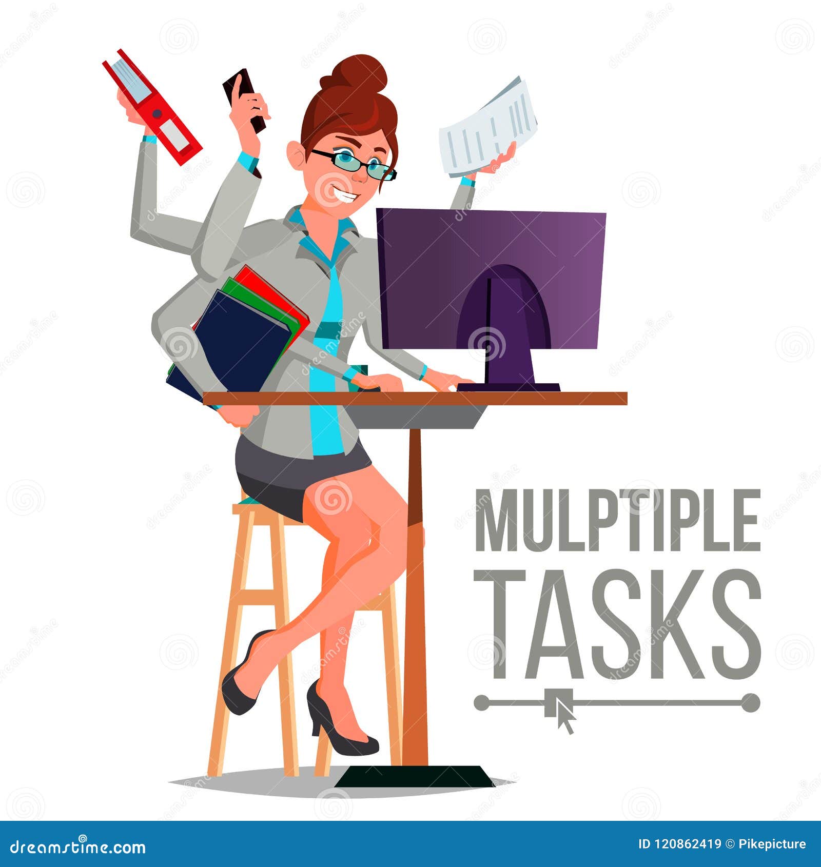 Multiple Tasks Businessman Vector. Many Hands Doing Tasks ... Multiple Tasks Businessman Vector. Many Hands Doing Tasks ...