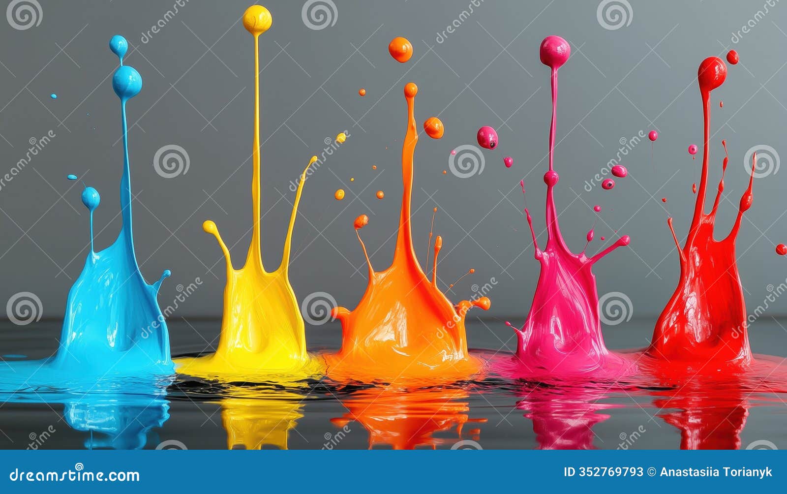 Multiple Techniques for Pouring Paint Stock Image - Image of acrylic ...