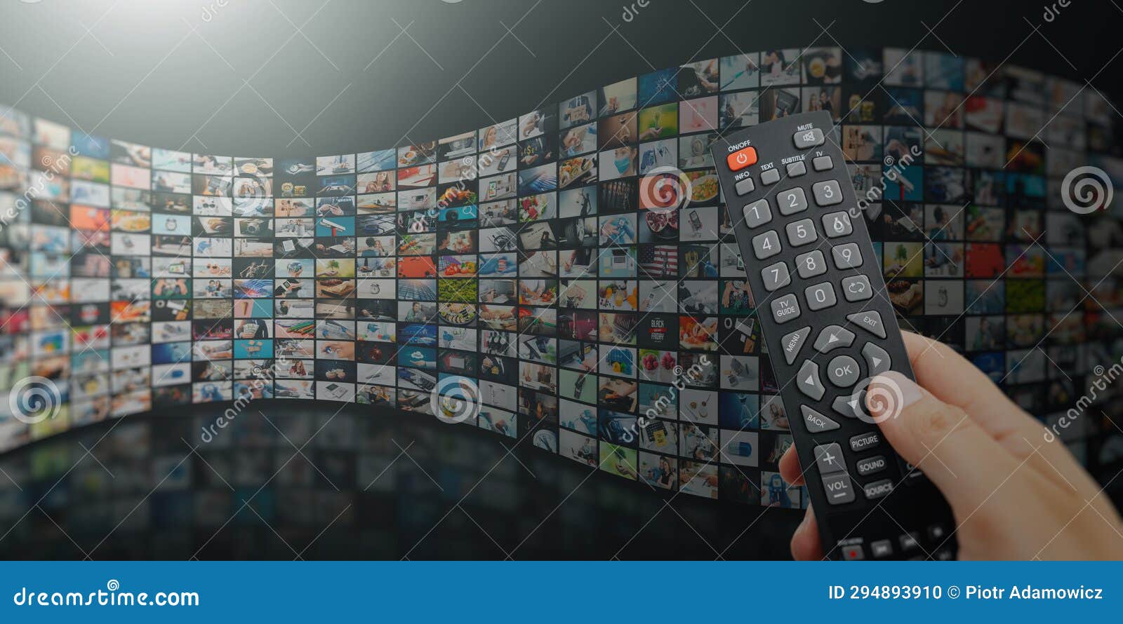 Multiple Television Screens with Remote Control Stock Photo - Image of ...