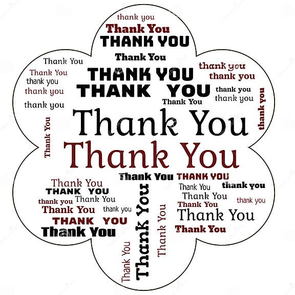 Multiple Text of Thank You in Wordcloud Stock Illustration ...