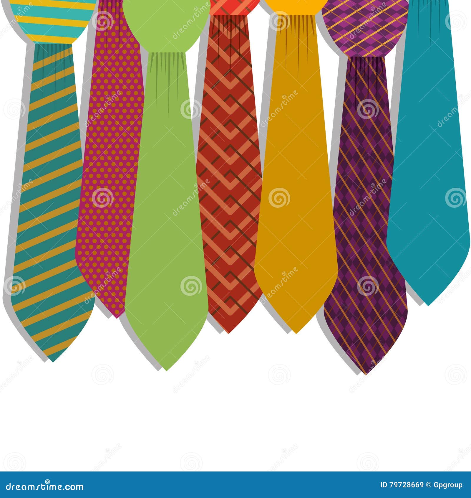 Multiple Ties in Various Colors with Figures Stock Vector ...