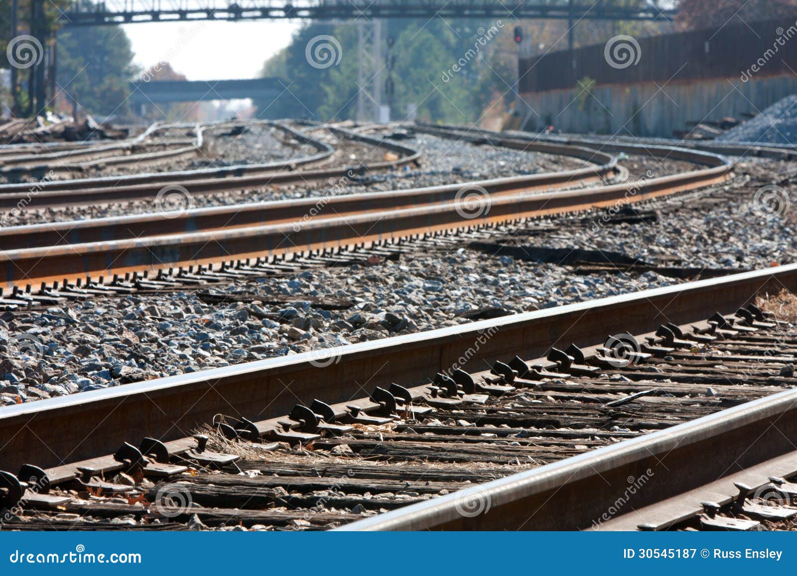 Multiple Train Tracks Curl into the Horizon Stock Image - Image of ...