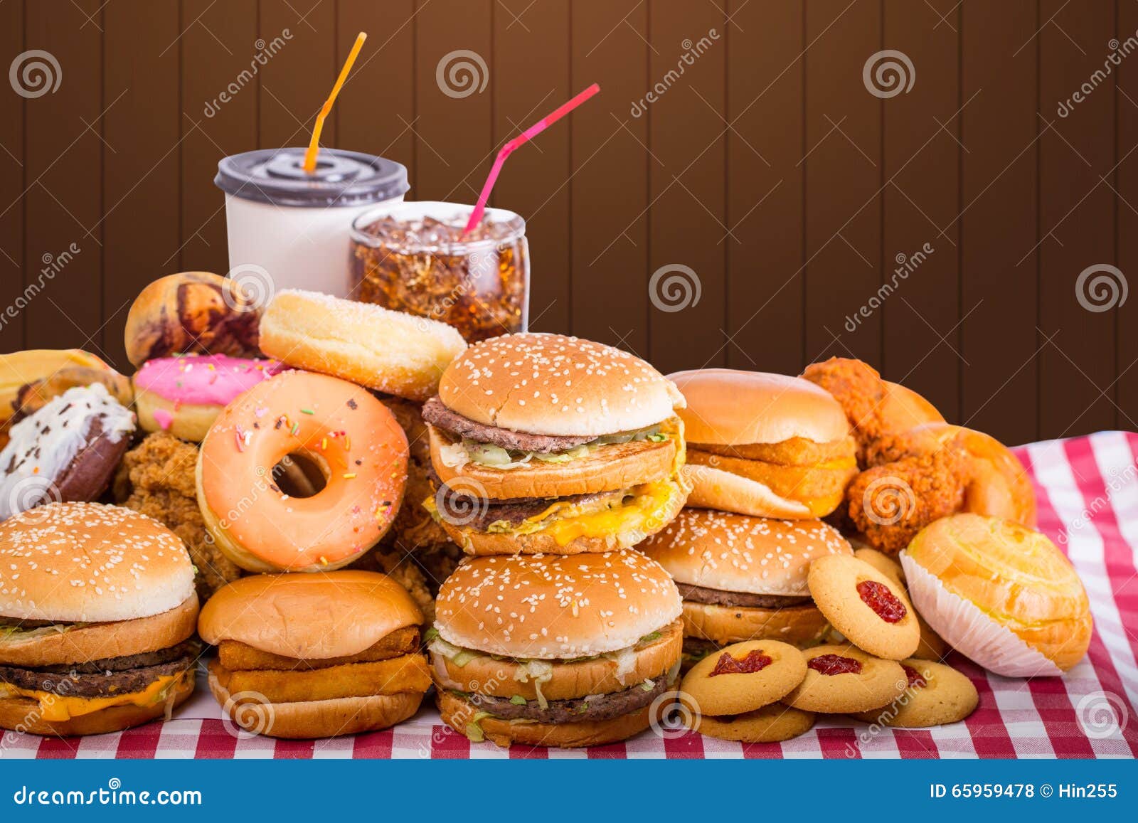 Multiple type of Fast food stock photo. Image of restrain - 65959478