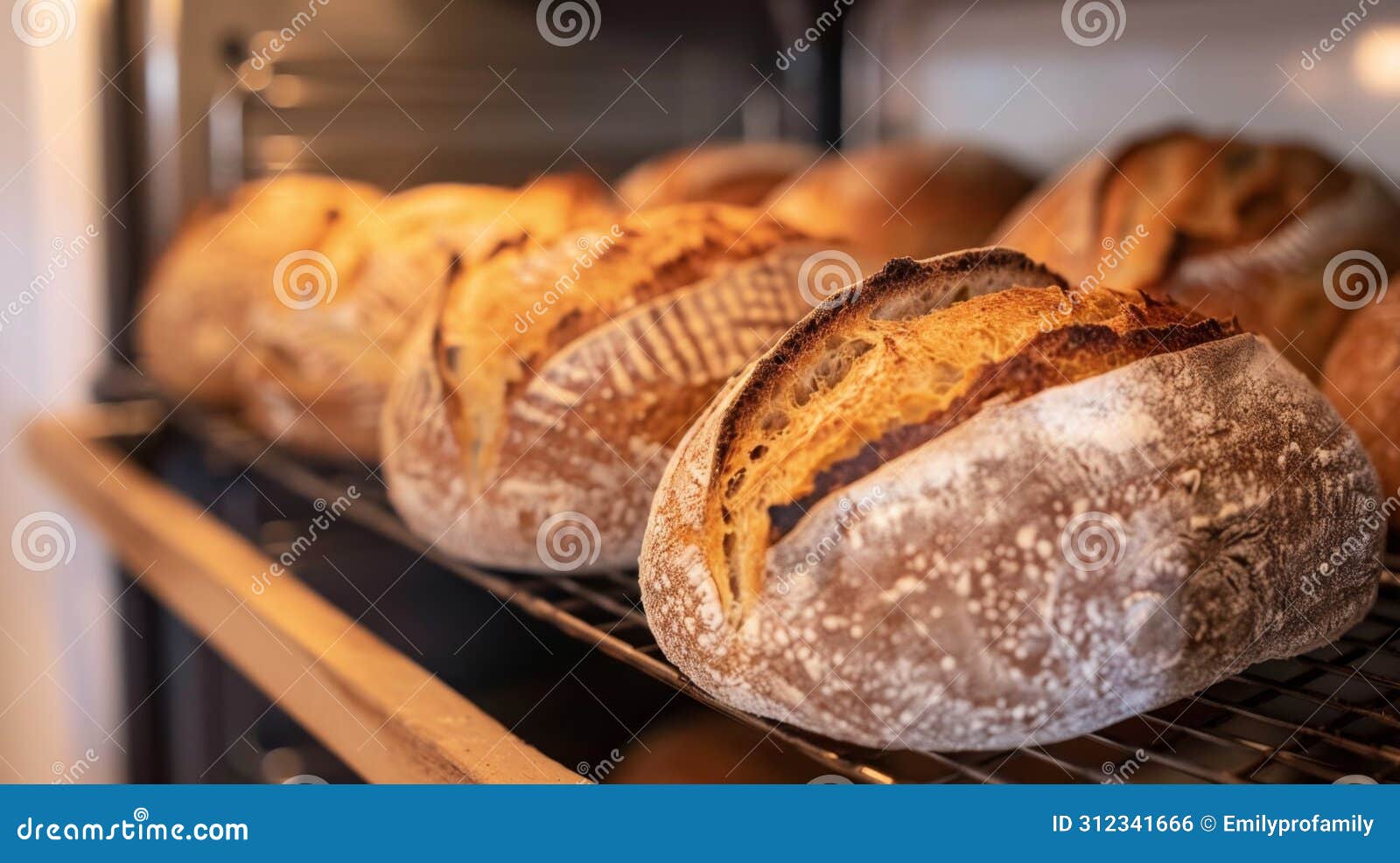 Assorted Loaves of Bread Displayed on Rack Stock Illustration ...