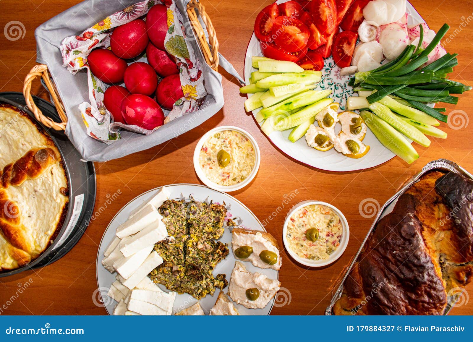 Multiple Types of Food. Diverse Plates with Food Set for Eating Stock ...