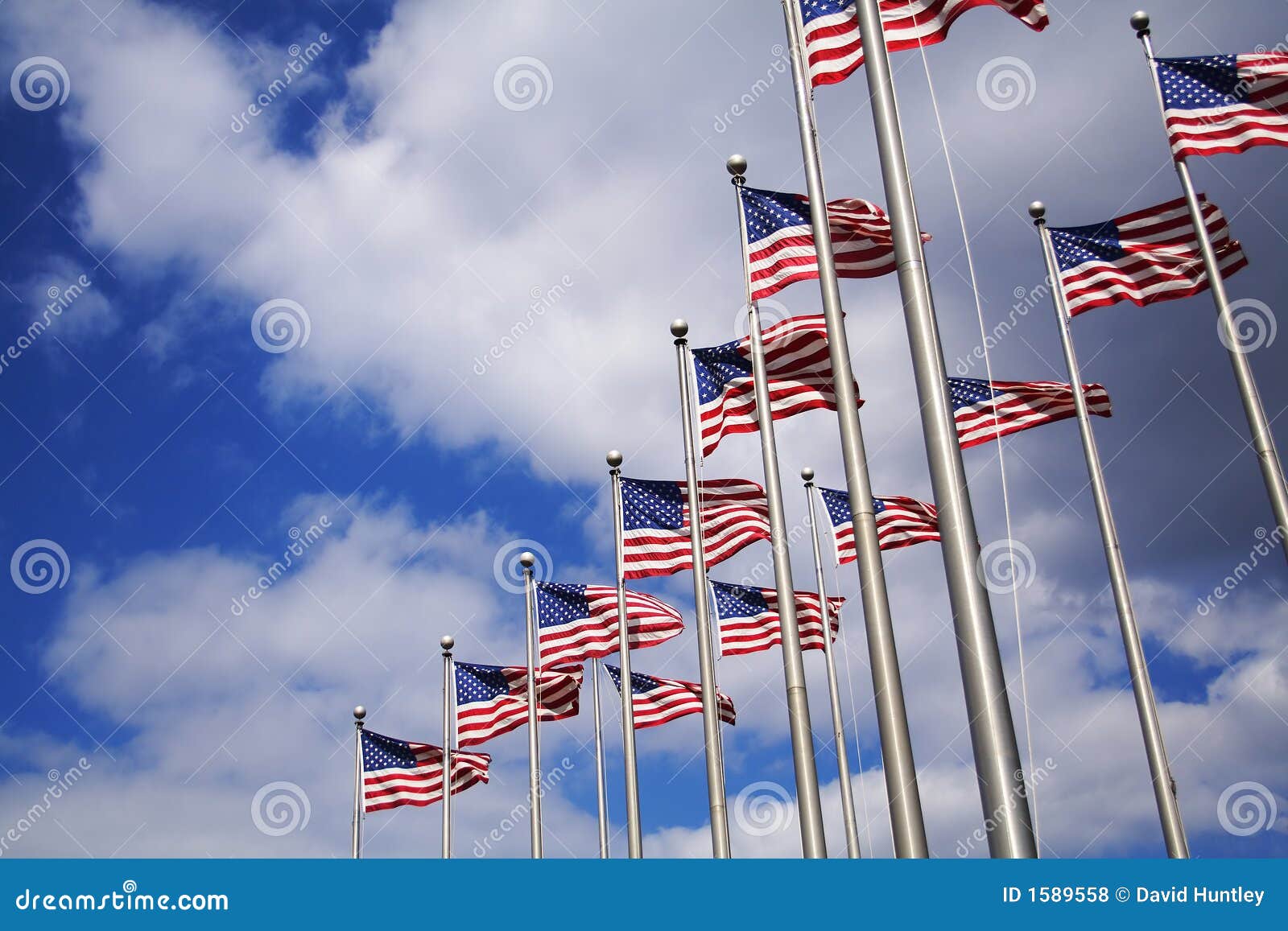 Multiple US flags stock photo. Image of veterans, holiday - 1589558