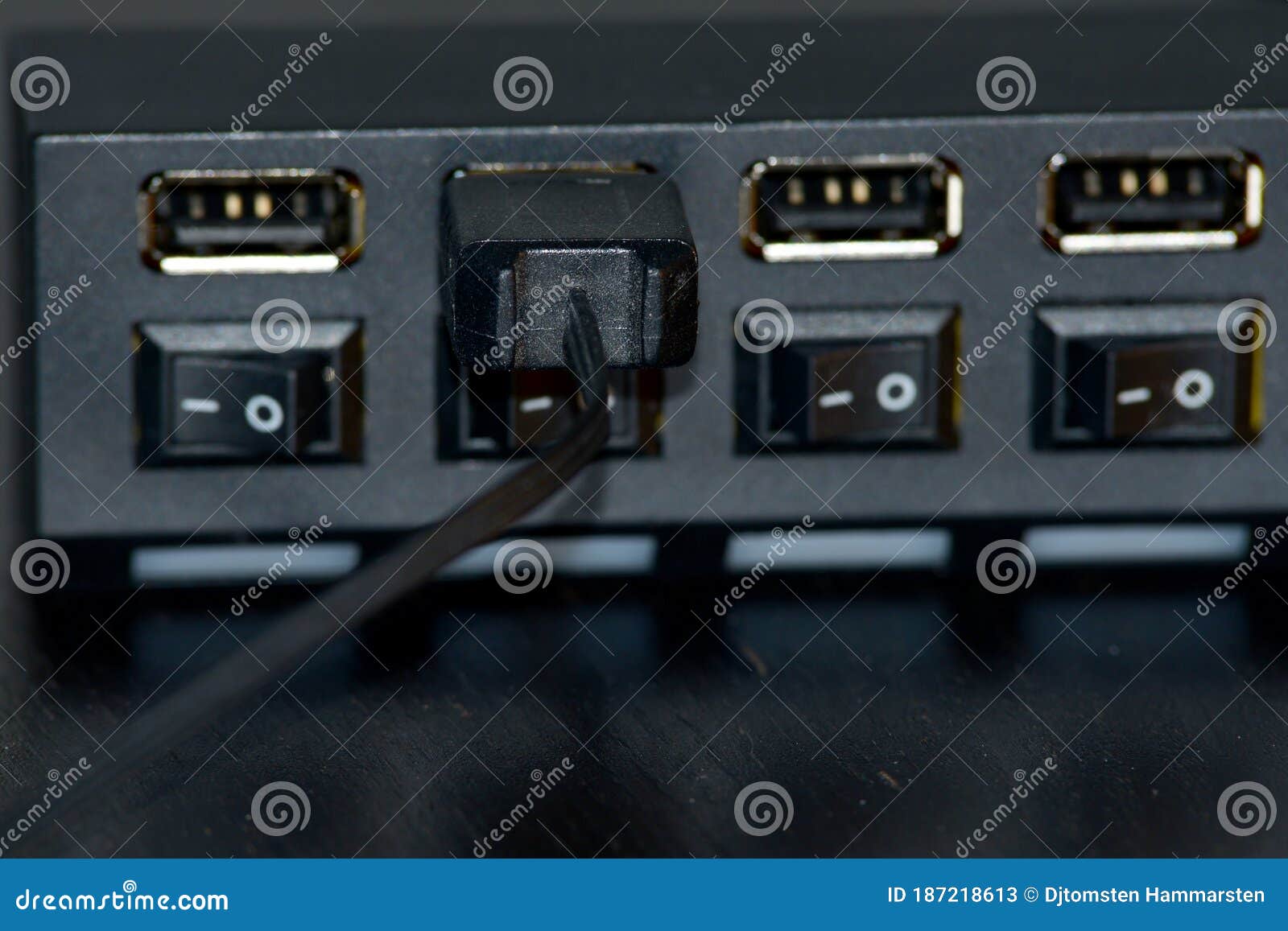 Multiple USB hub device stock image. Image of connectors - 187218613