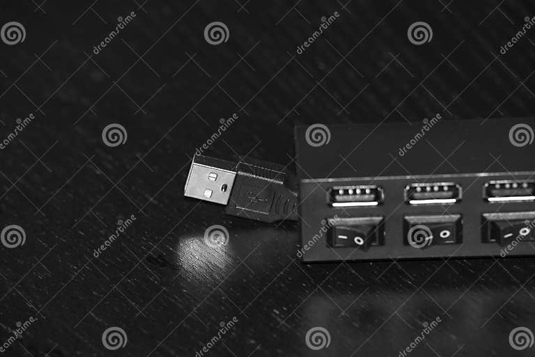 Multiple USB hub device stock image. Image of cords - 187218725