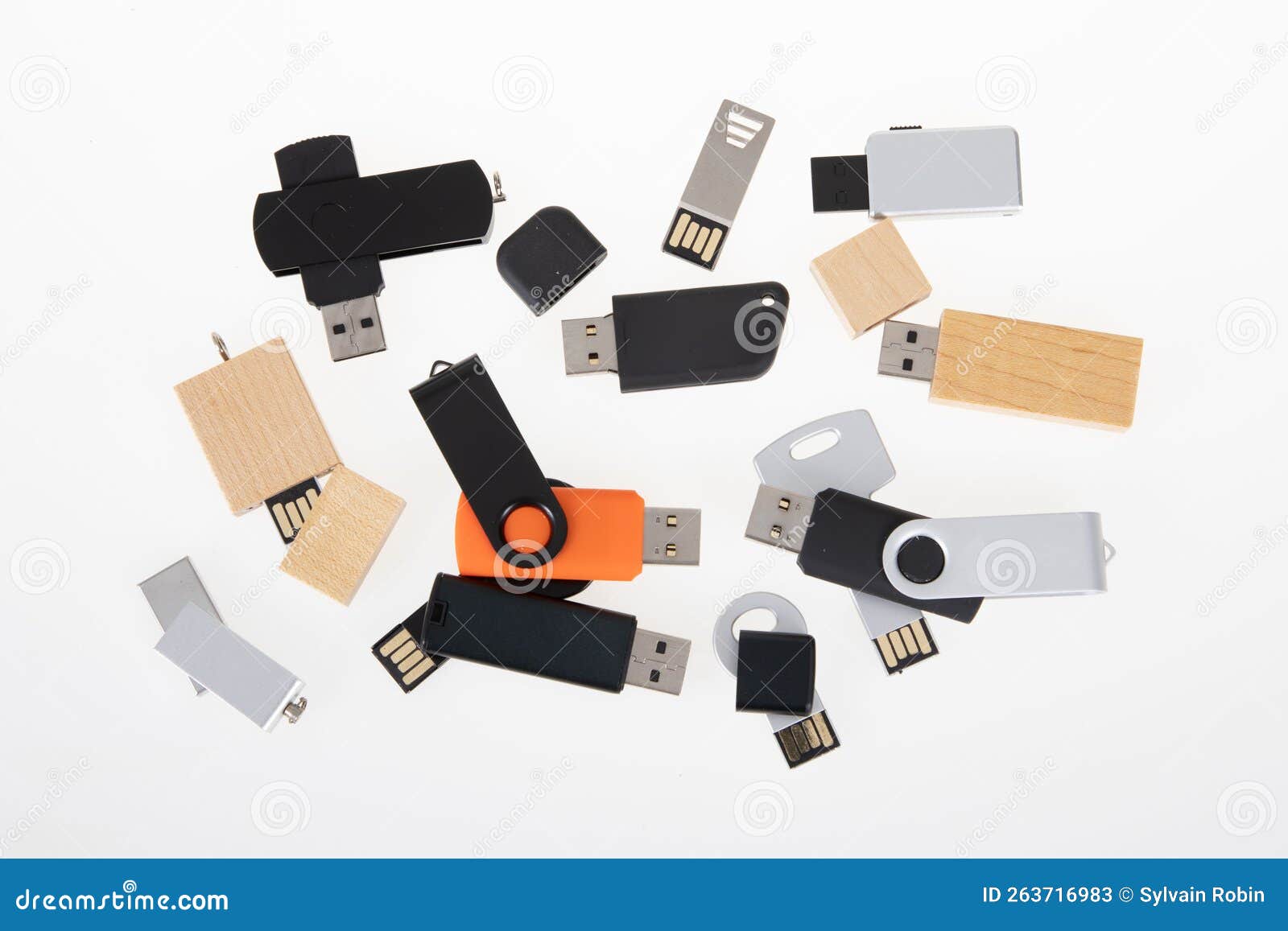 Multiple Usb Key Different for Template and Mock Up Stock Image - Image ...
