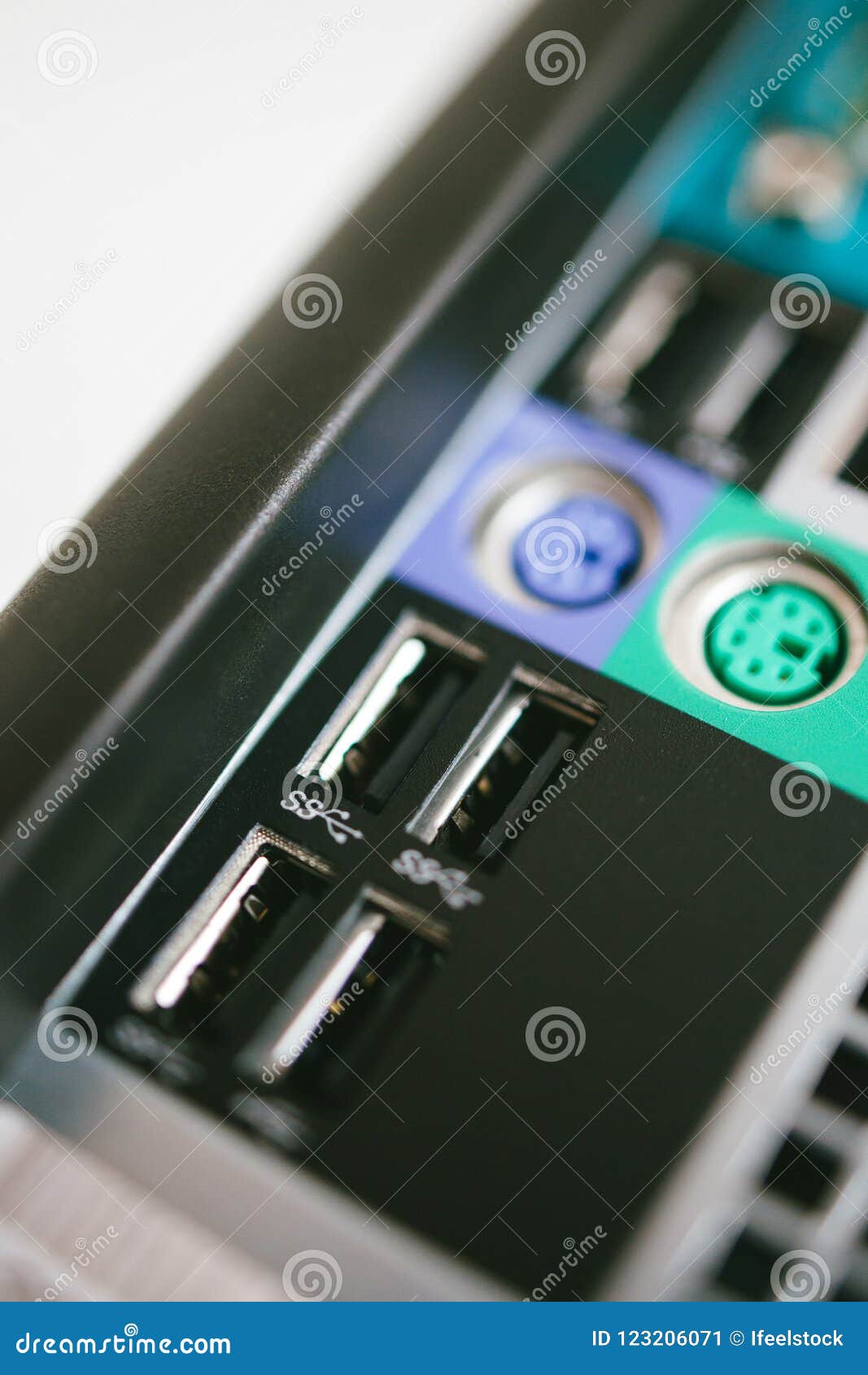 Multiple USB 3 and USB 2 Ports Workstation Stock Image - Image of ...
