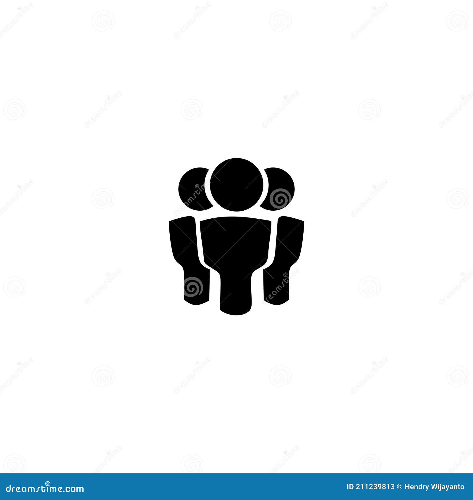 Multiple Users Silhouette Icon and Simple Flat Symbol for Website ...