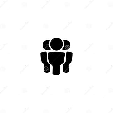 Multiple Users Silhouette Icon and Simple Flat Symbol for Website ...