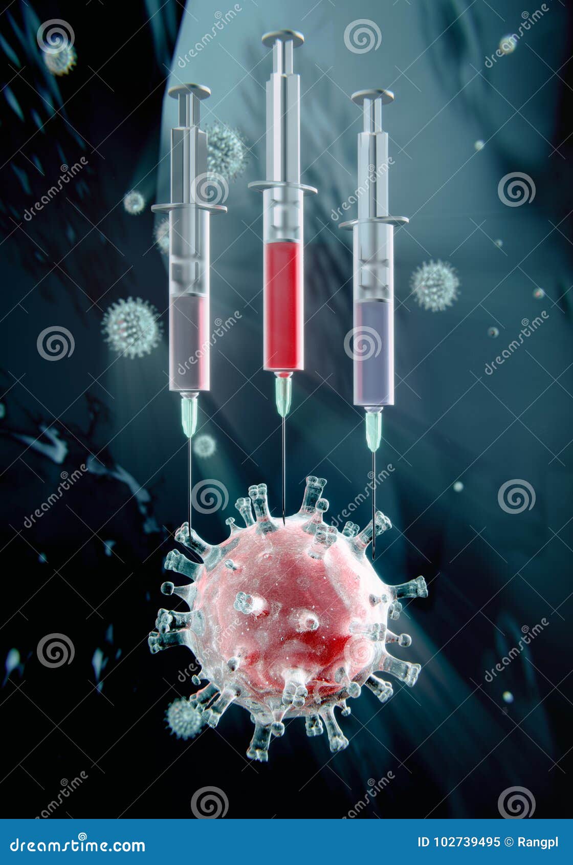 Multiple vaccination stock illustration. Illustration of microscopic ...