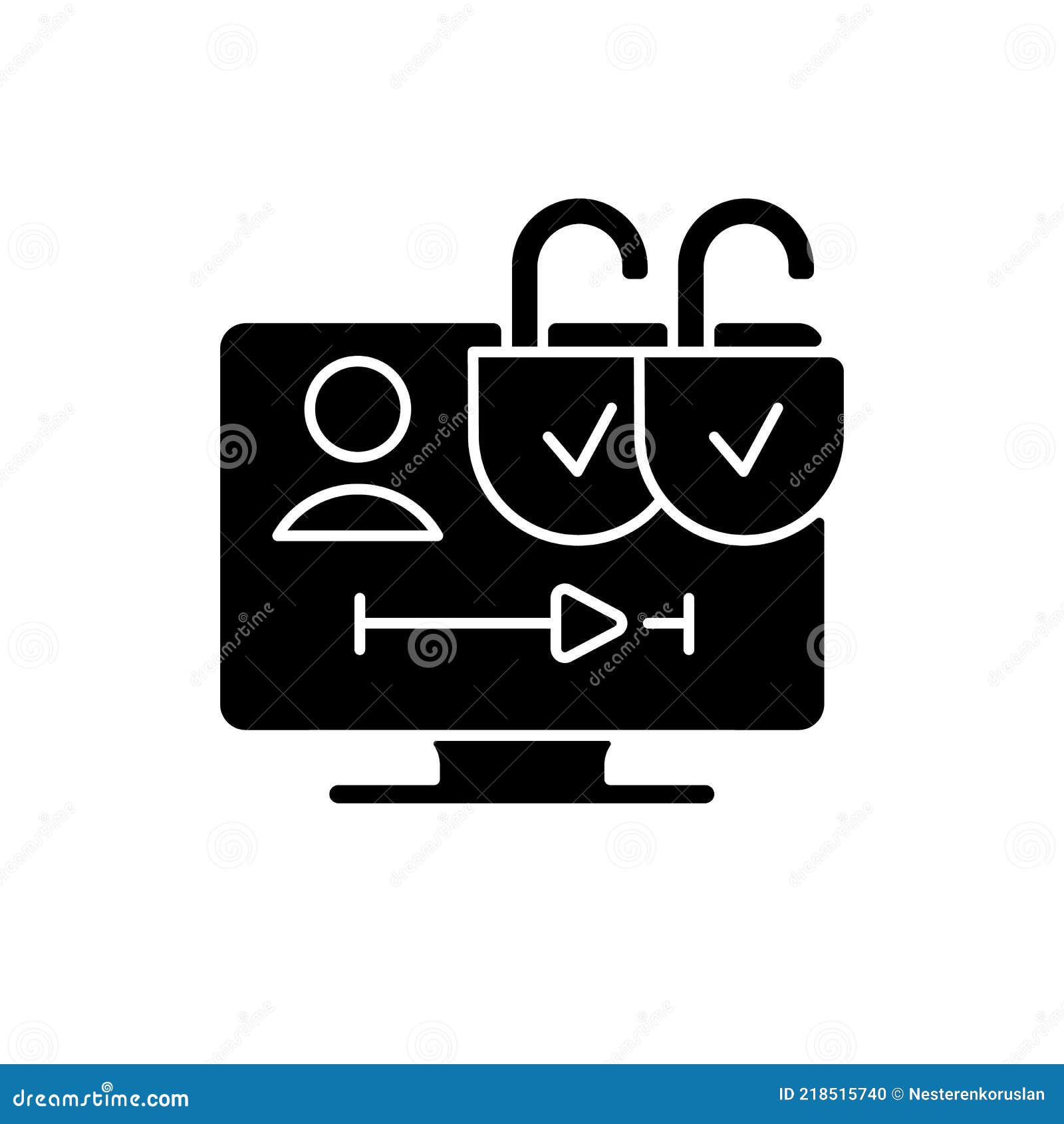 Multiple Viewer Profiles Black Glyph Icon Stock Vector - Illustration ...