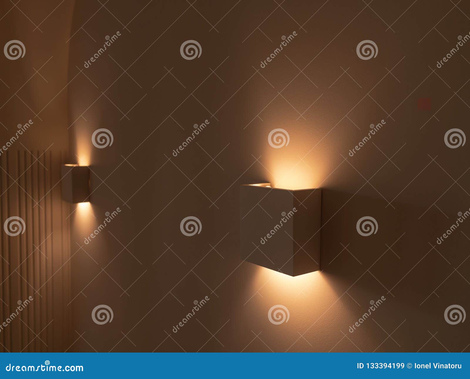 Multiple Wall Lamps with Lighting Up and Down Stock Image - Image of ...