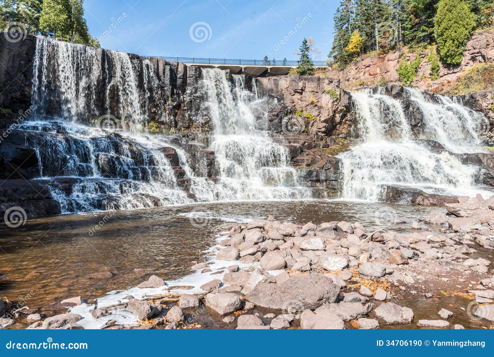 Multiple waterfalls stock photo. Image of split, stream - 34706190