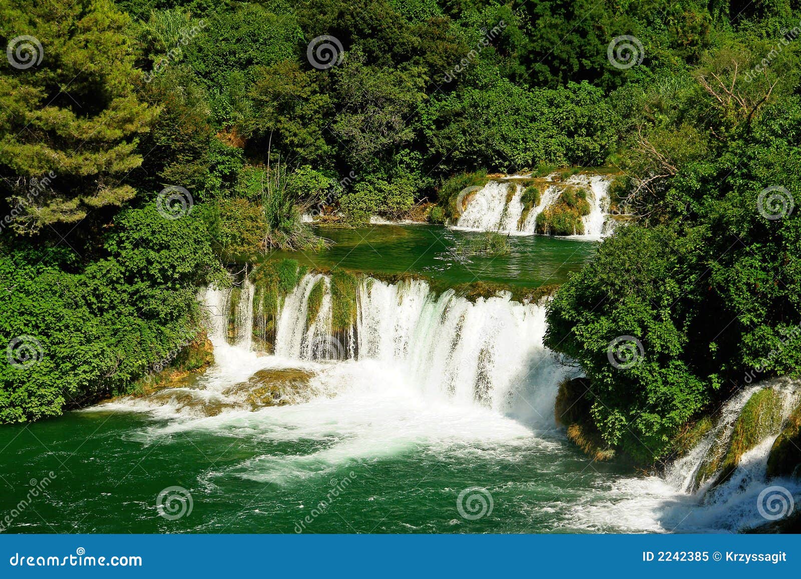 Multiple Waterfalls and Rapids Stock Image - Image of creek, mountain ...