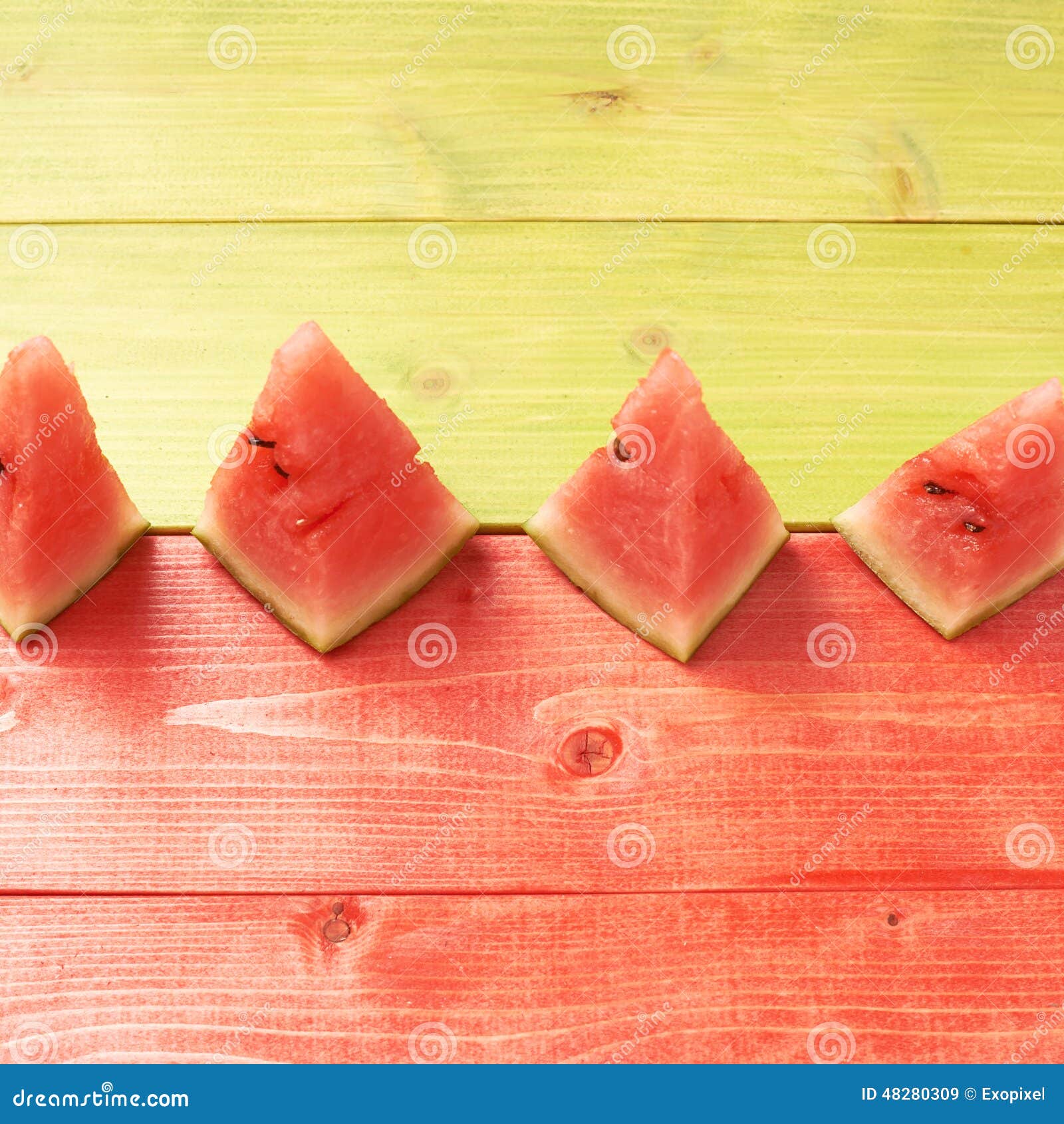 Multiple Watermelon Pieces Composition Stock Image - Image of nutrition ...