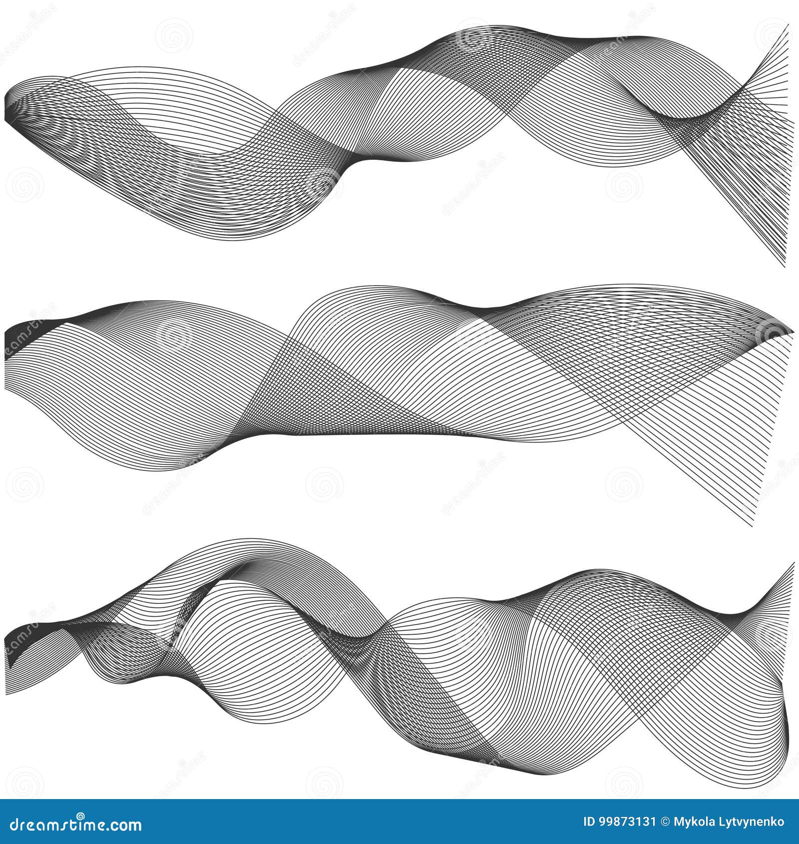 Multiple Waves Abstract Wavy Stripes, Design Elements Created Using ...