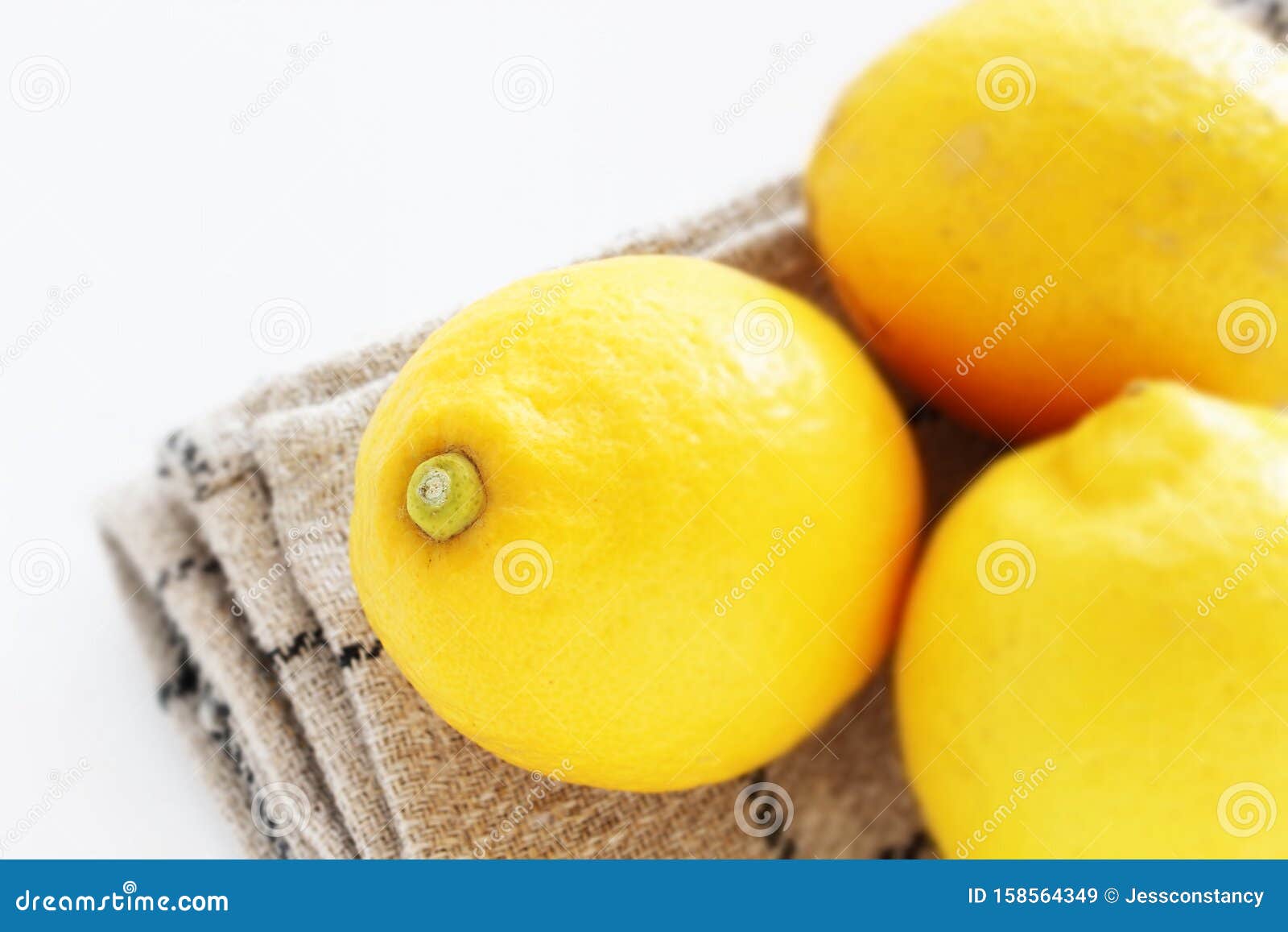Freshness lemon on cloth stock image. Image of citrus - 158564349