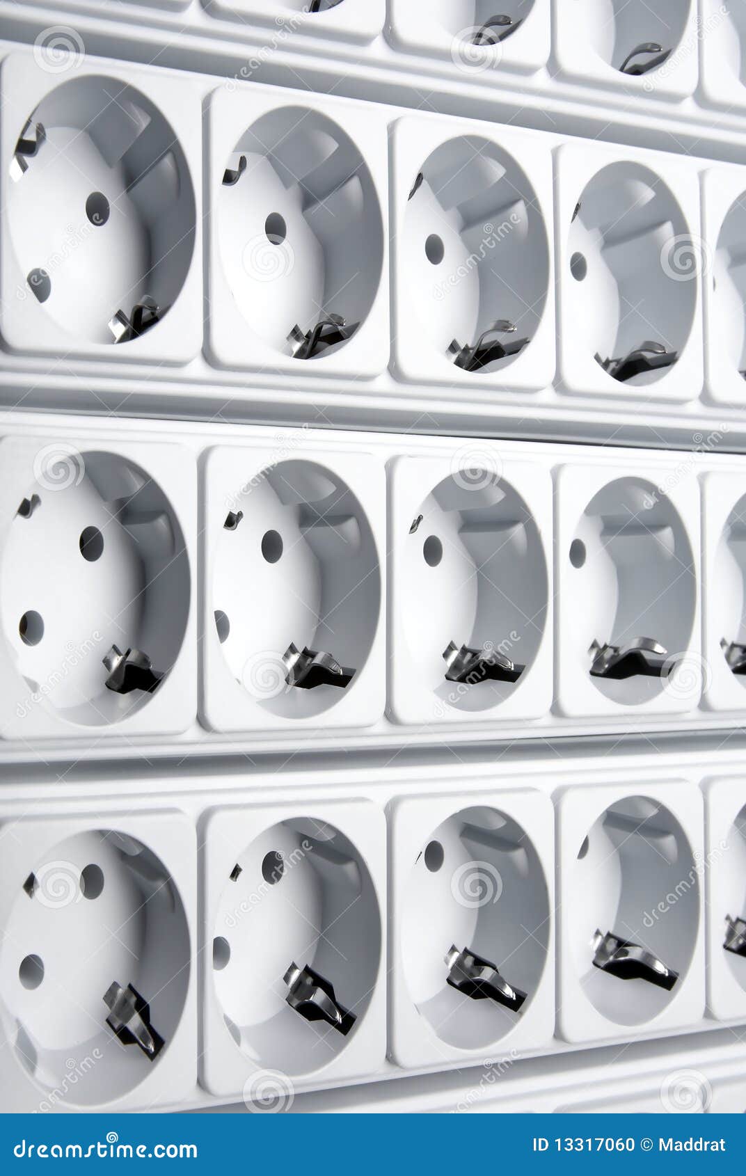 Multiple white outlet stock photo. Image of electricity - 13317060