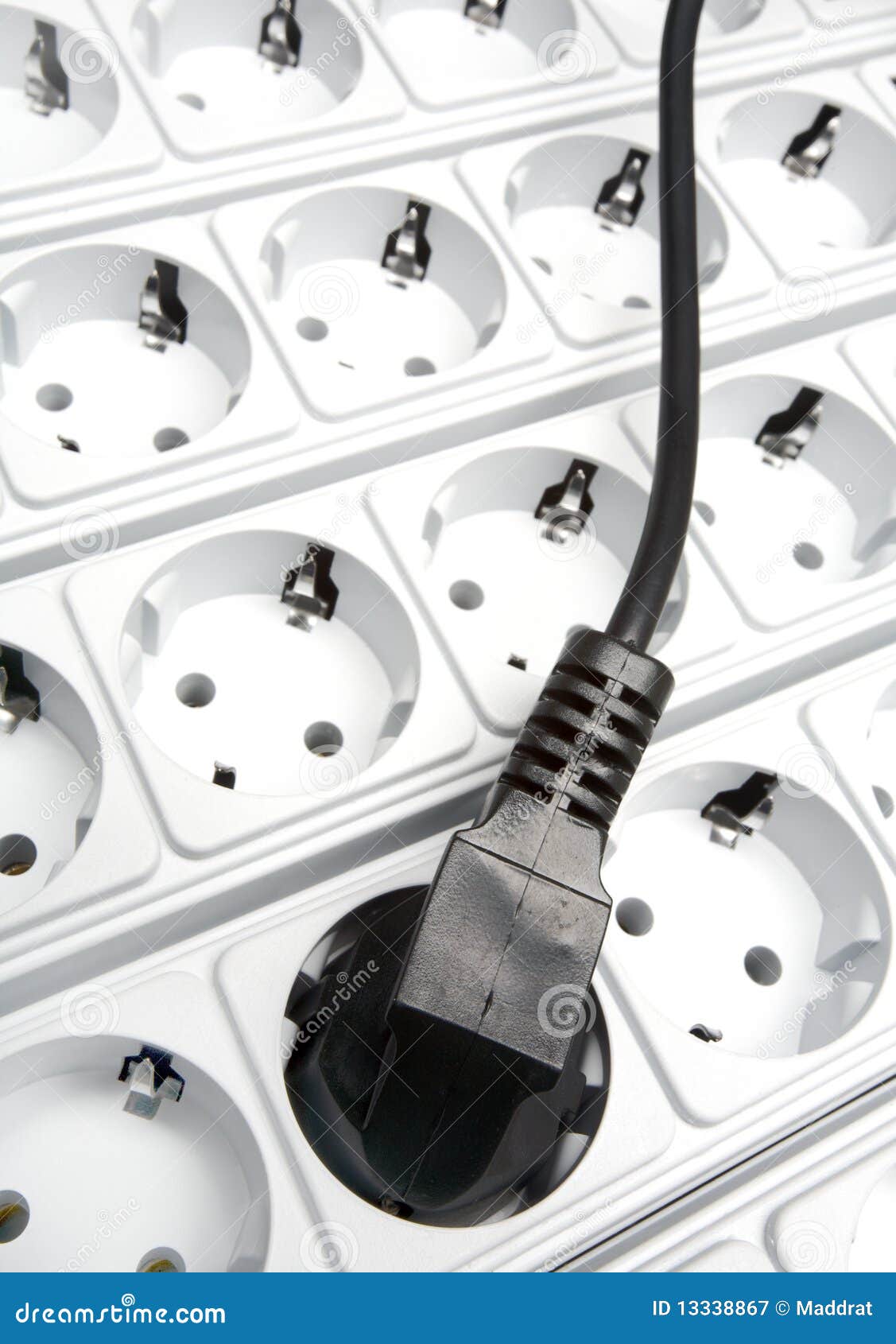 Multiple white outlet stock image. Image of power, isolated - 13338867