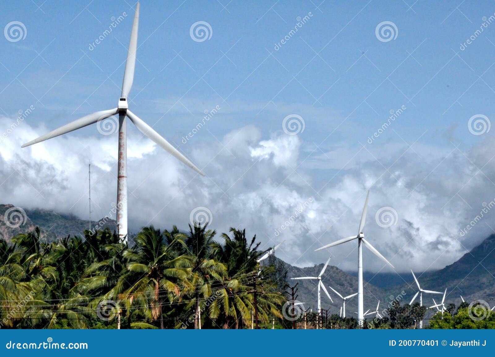 Multiple Wind Mills in a Field in India Stock Image - Image of fluffy ...