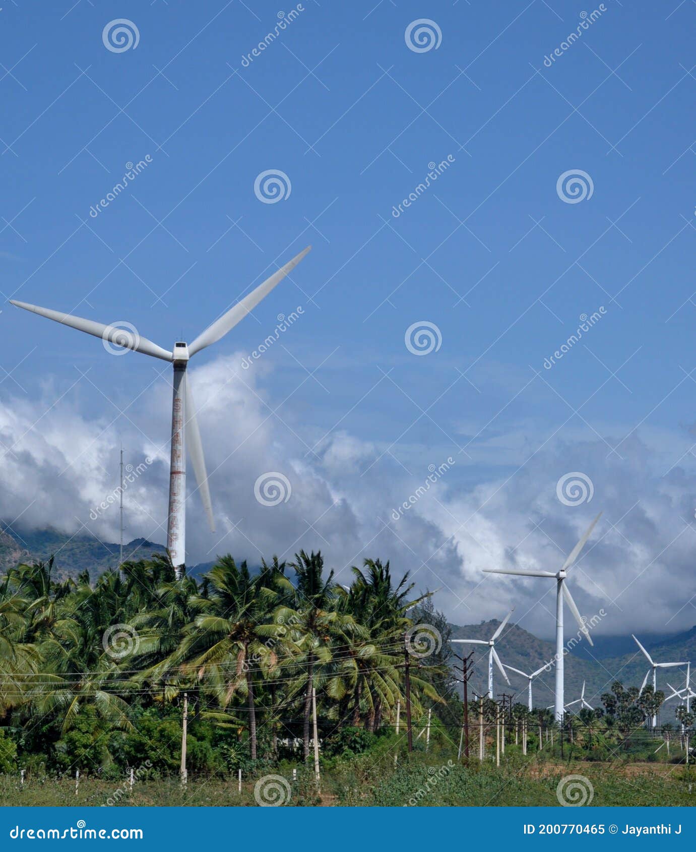 View of Multiple Wind Mills in a Field in India Stock Image - Image of ...
