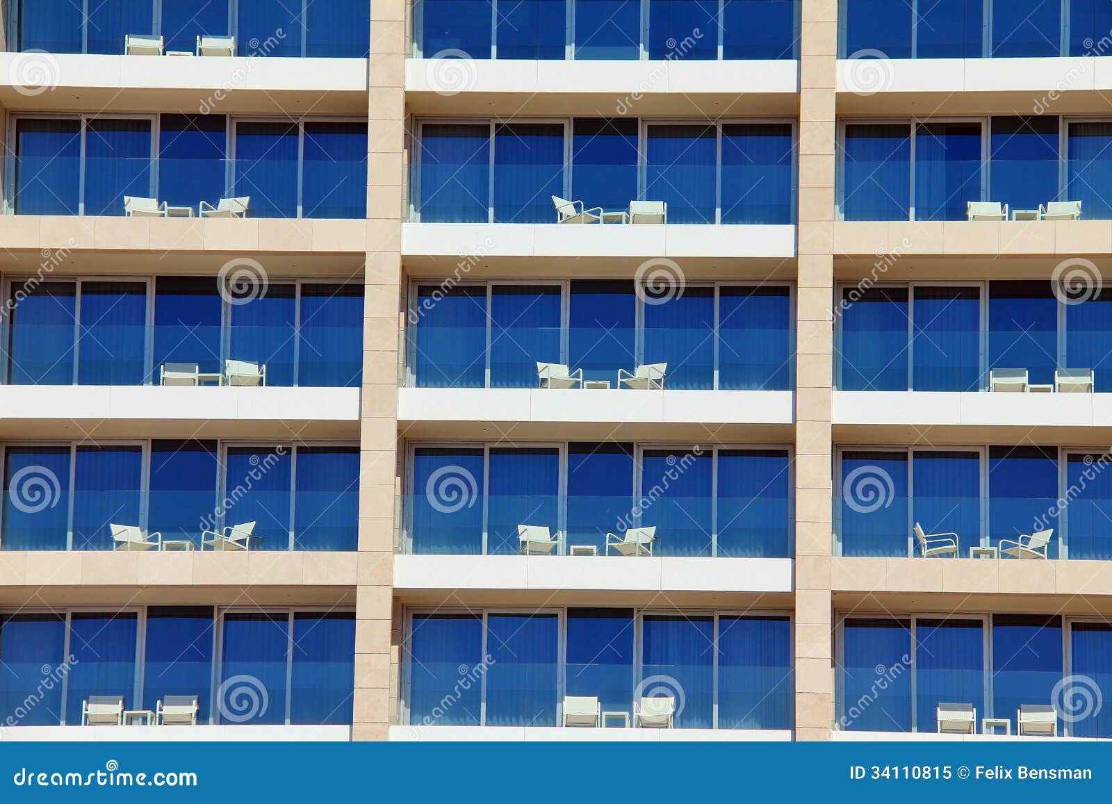 Multiple Window Pattern in Hotel Stock Image - Image of geometric ...