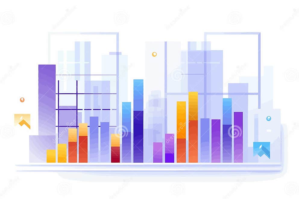 Multiple Windows with Charts Vector Flat Isolated Illustration Stock ...