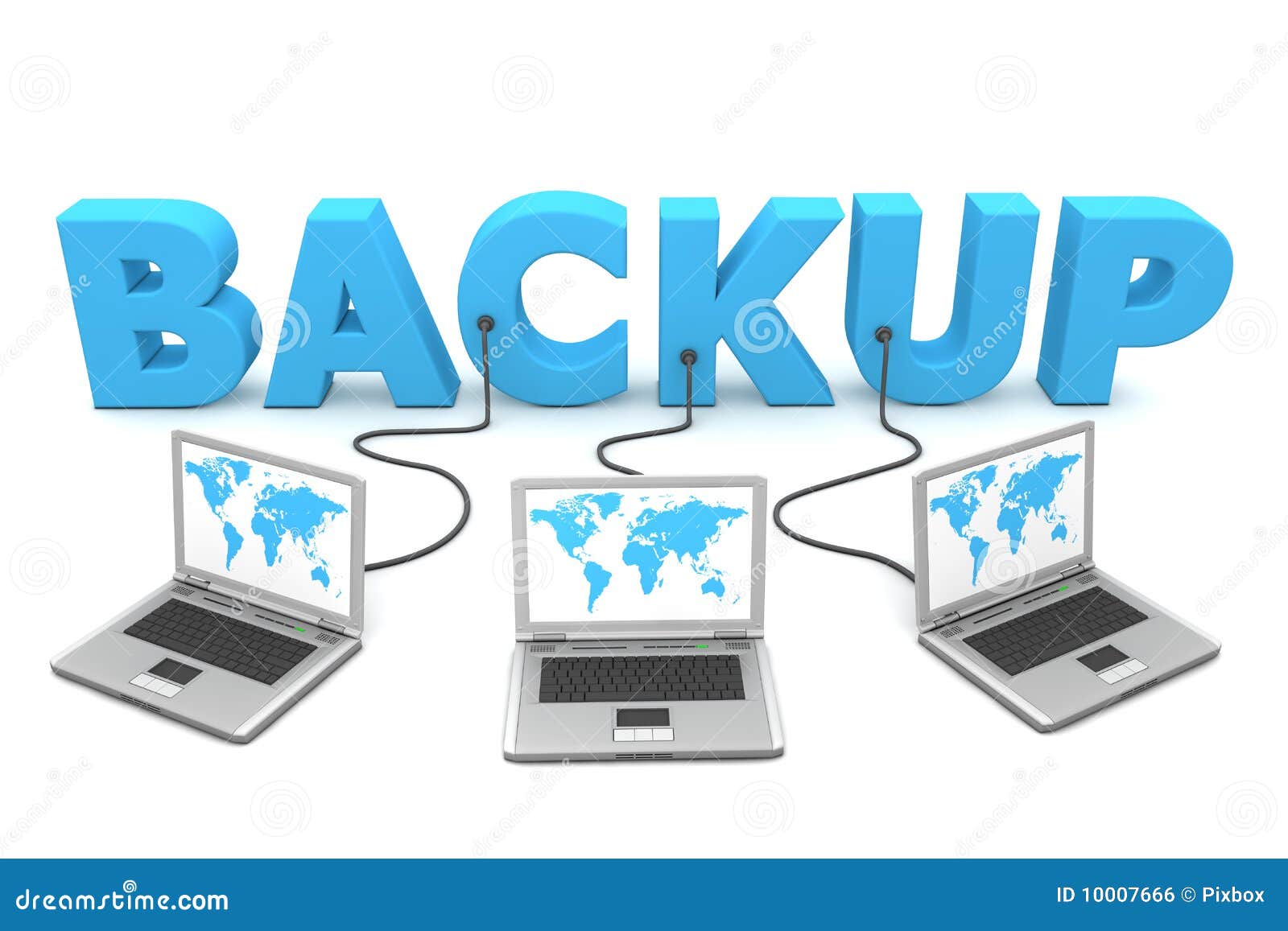 Multiple Wired to Backup stock illustration. Illustration of concept ...