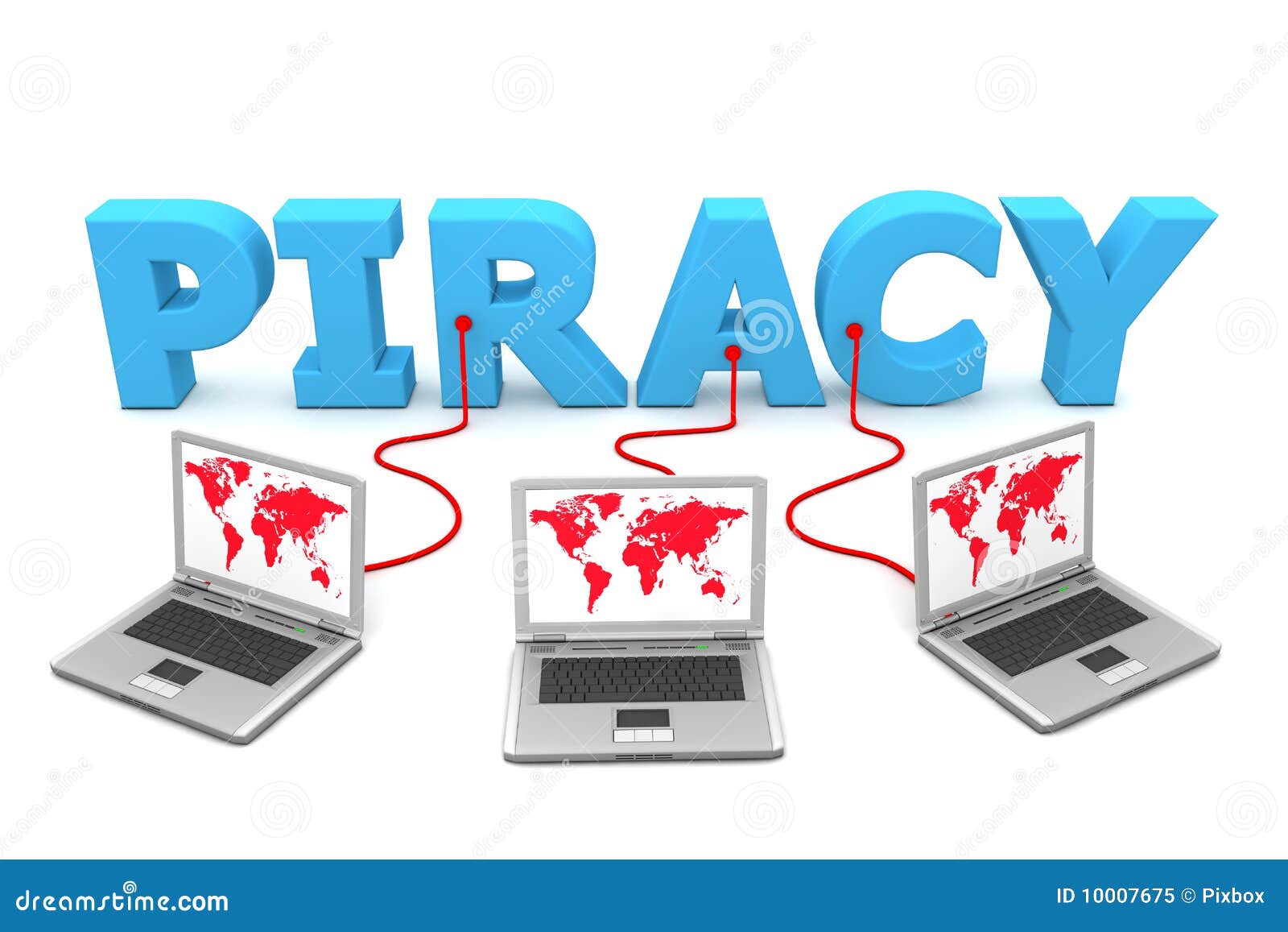 Multiple Wired To Blue Piracy Stock Illustration - Illustration of copy ...