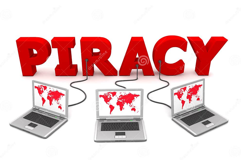 Multiple Wired To Red Piracy Stock Illustration - Illustration of ...