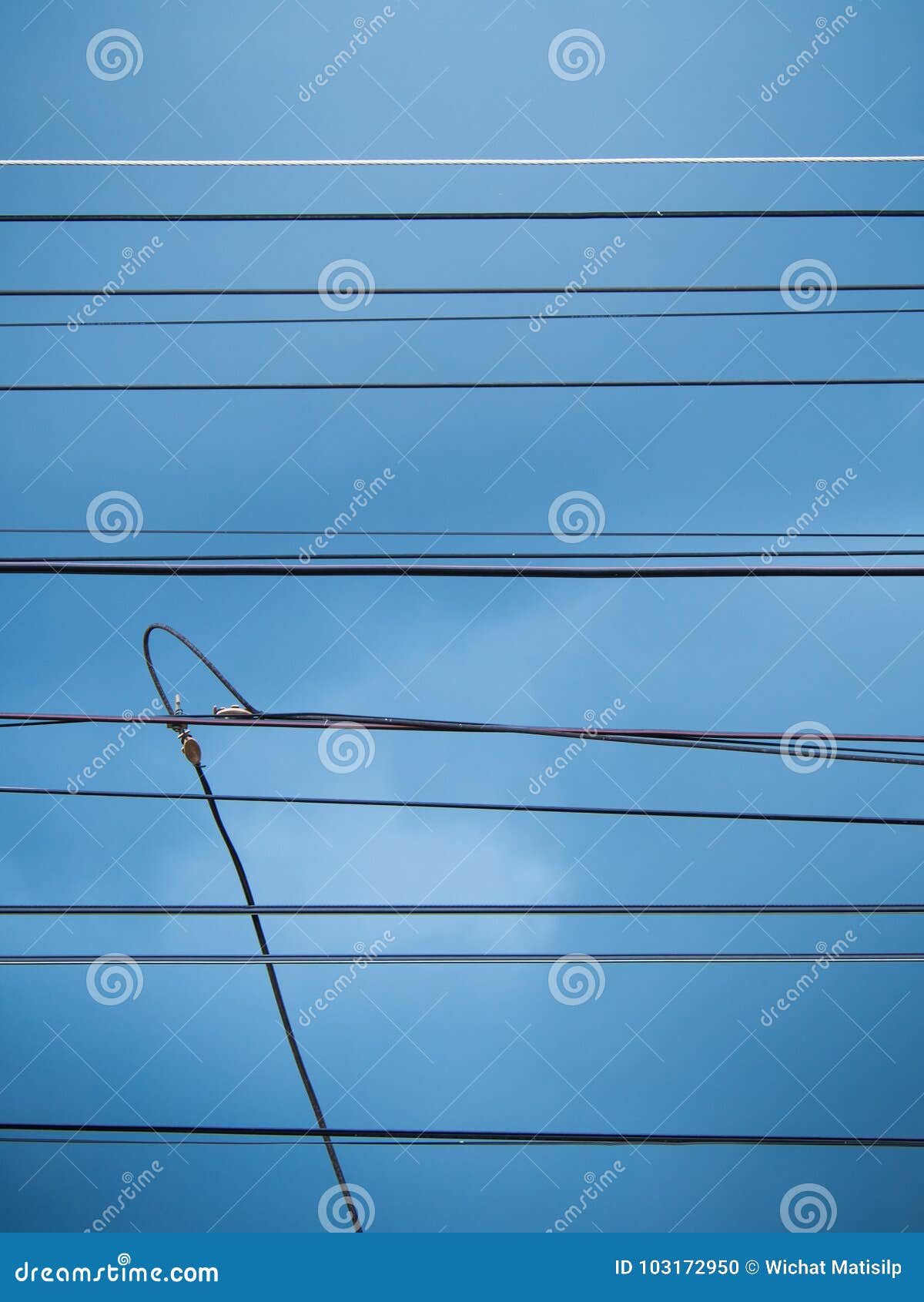 Multiple Wires are Parallel Lines Stock Photo - Image of black, blue ...